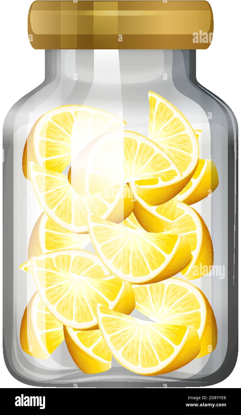Lemon in the glass jar illustration Stock Vector Image & Art - Alamy