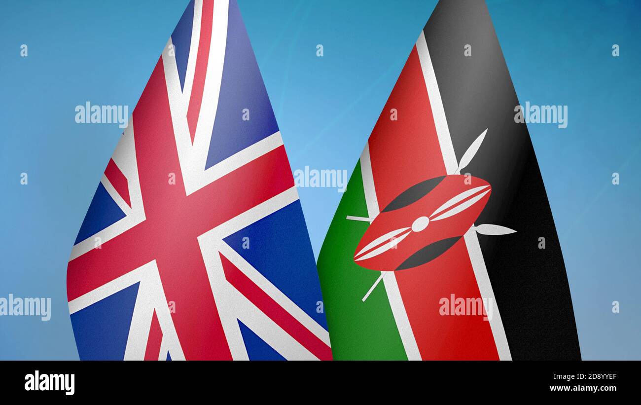 United Kingdom and Kenya two flags Stock Photo - Alamy