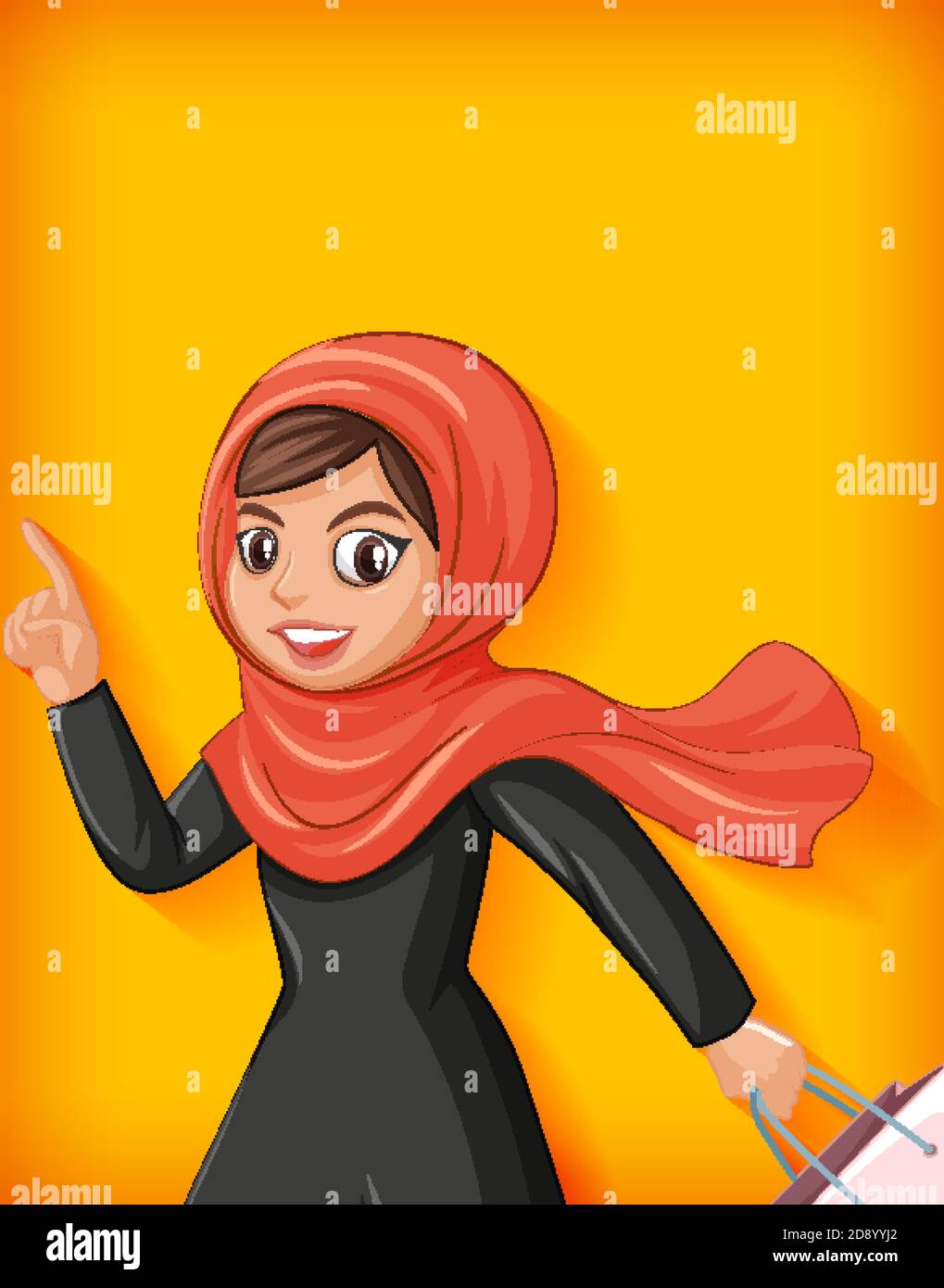 Beautiful arabic lady cartoon character illustration Stock Vector Image ...