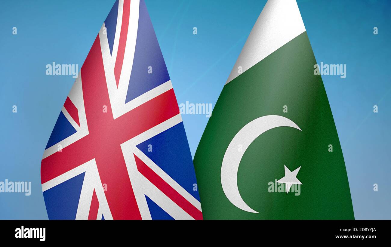 United Kingdom and Pakistan two flags Stock Photo - Alamy