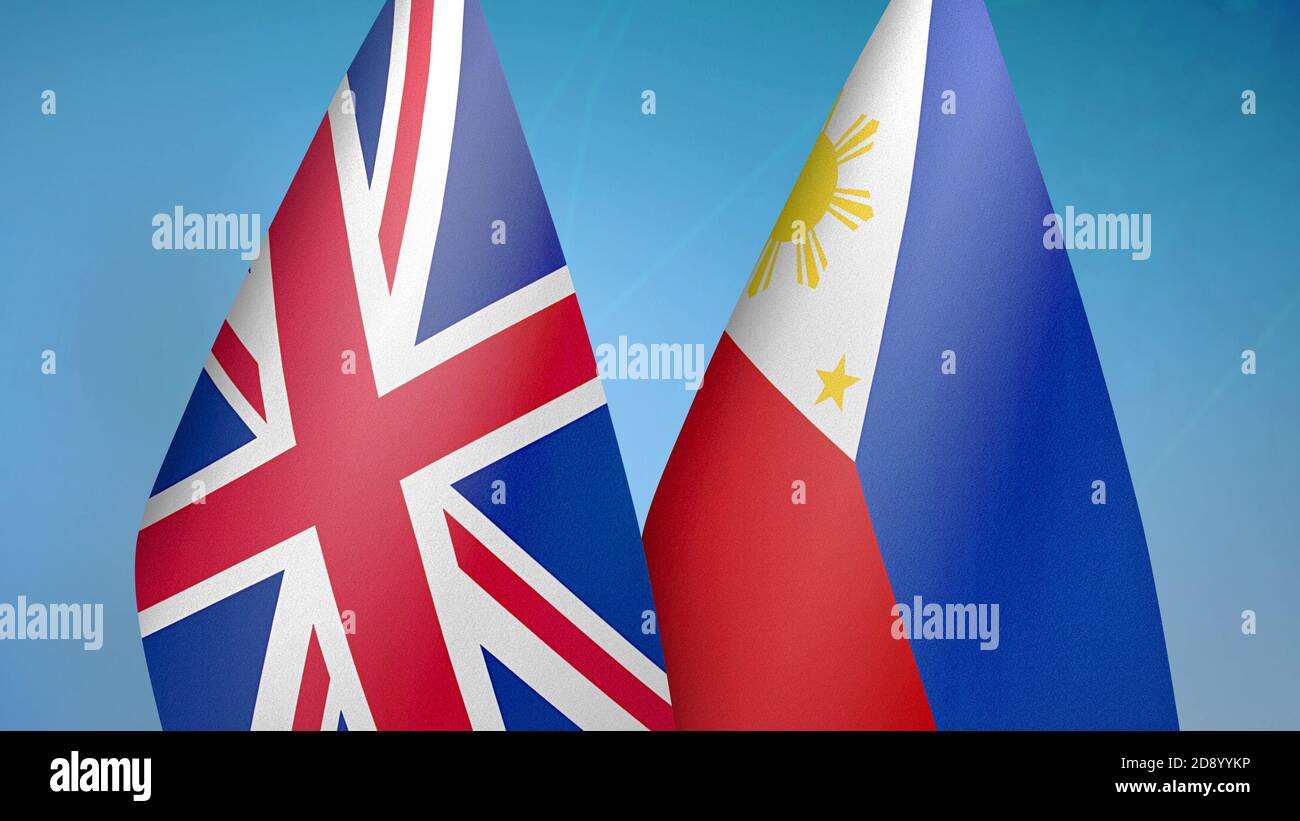 United Kingdom and Philippines two flags Stock Photo - Alamy