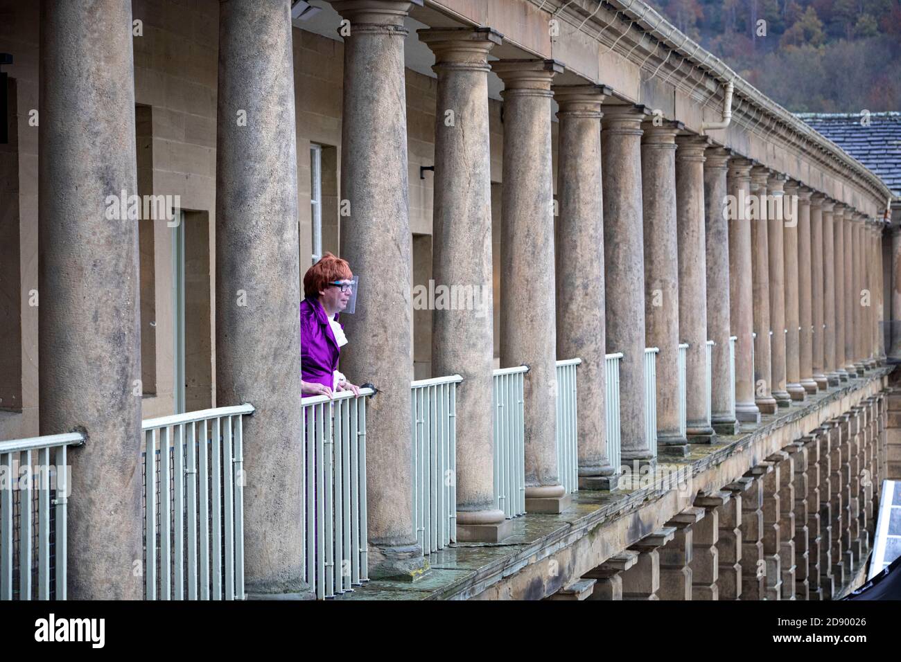 The Piece Hall, Halifax. Shop owner Alan Sargent Stock Photo - Alamy