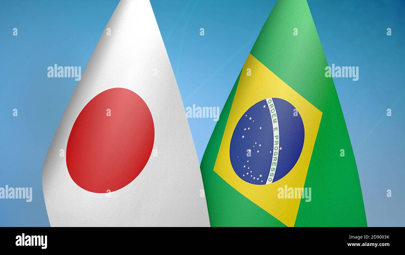 Japan and Brazil two flags Stock Photo - Alamy