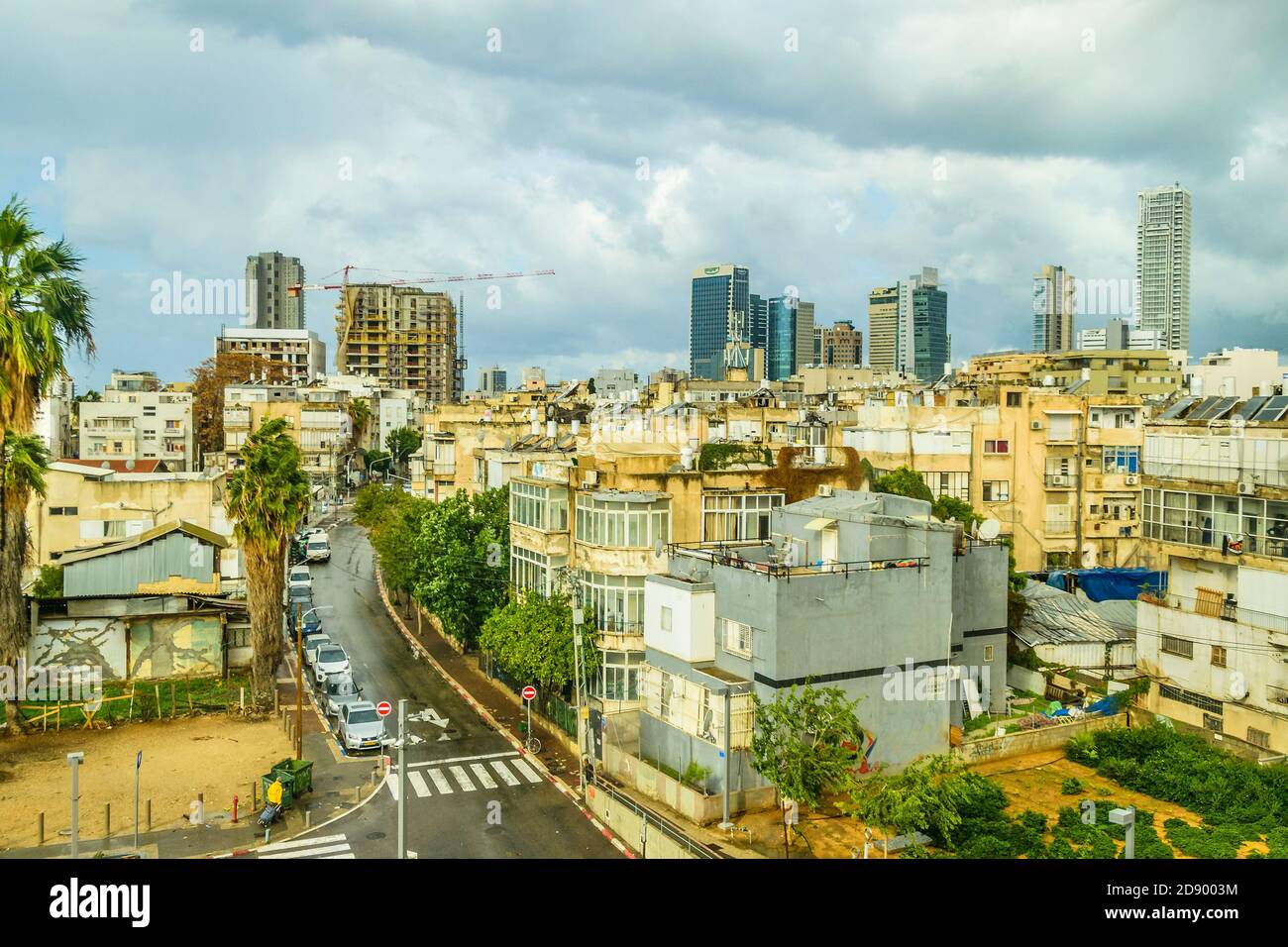 Aerial view downtown urban scene of tel aviv city , Israel Stock Photo ...