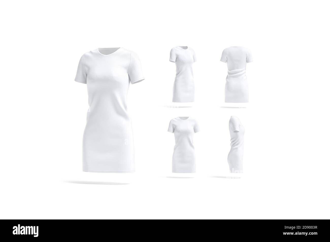 Blank white cloth dress mockup, different views Stock Photo - Alamy