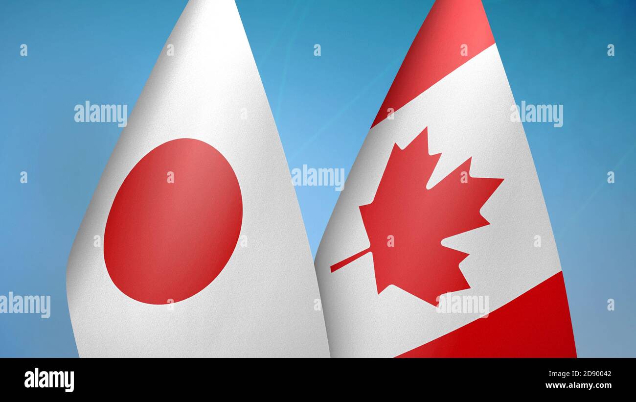 Japan and Canada two flags Stock Photo - Alamy