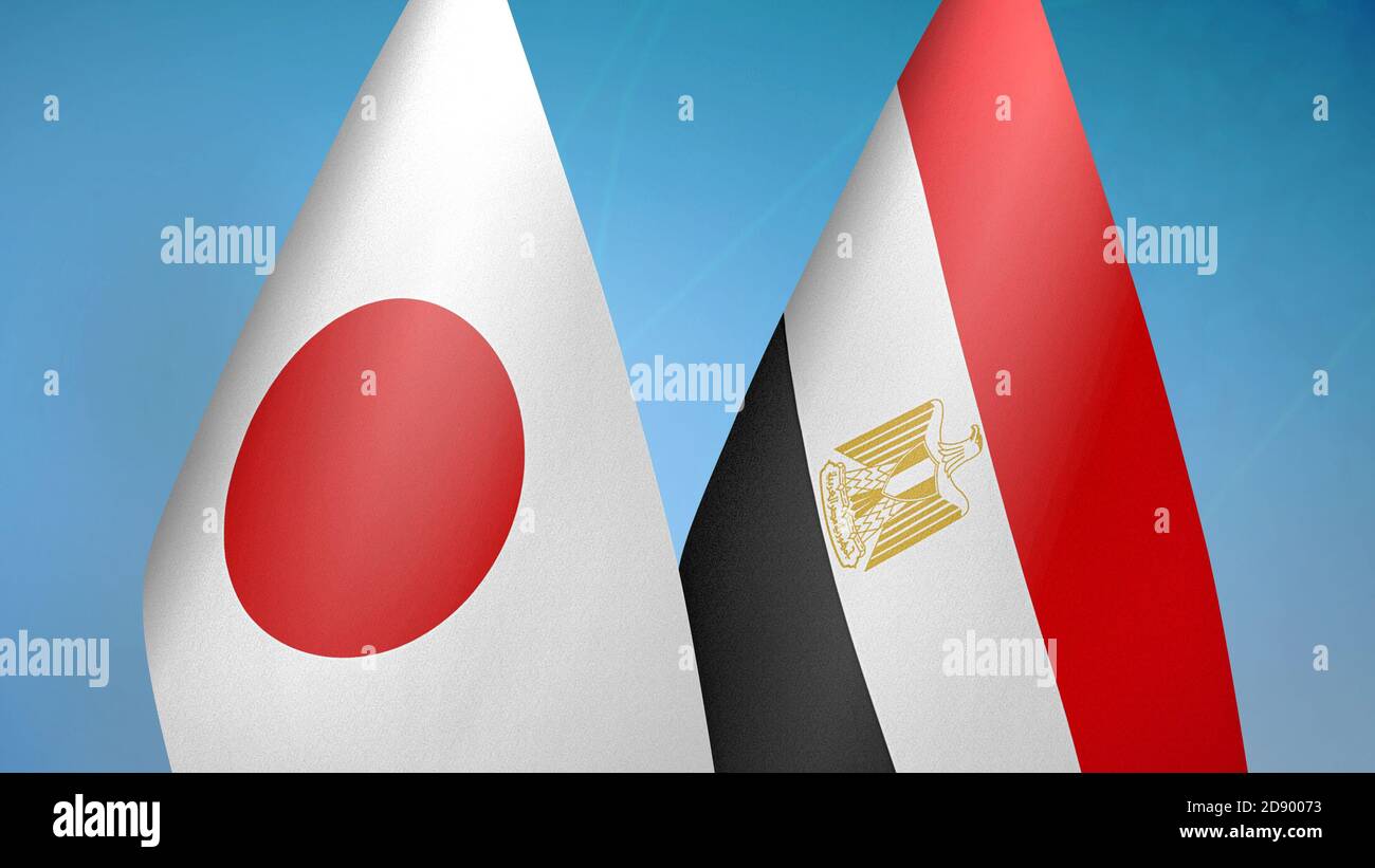 Japan and Egypt two flags Stock Photo - Alamy