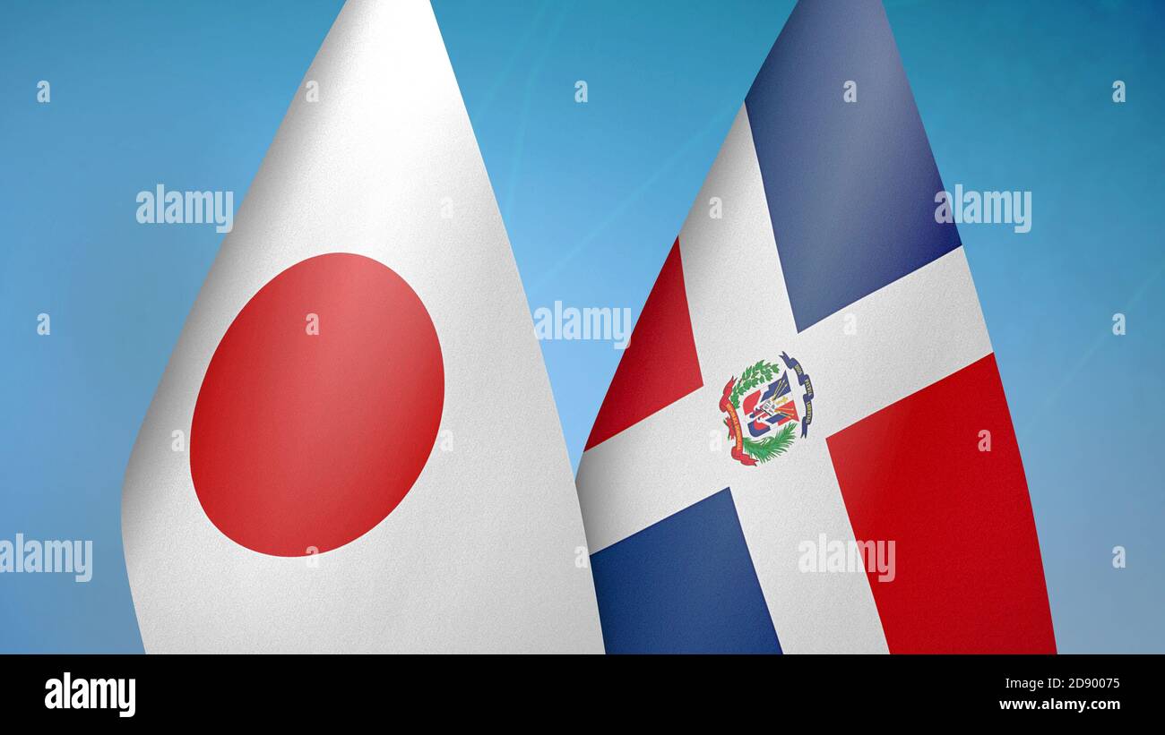 Japan and Dominican Republic two flags Stock Photo - Alamy