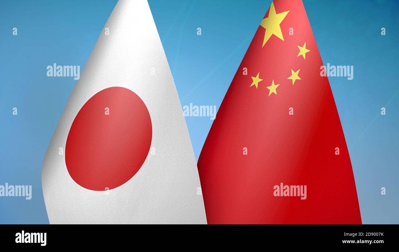 China japan flags hi-res stock photography and images - Alamy