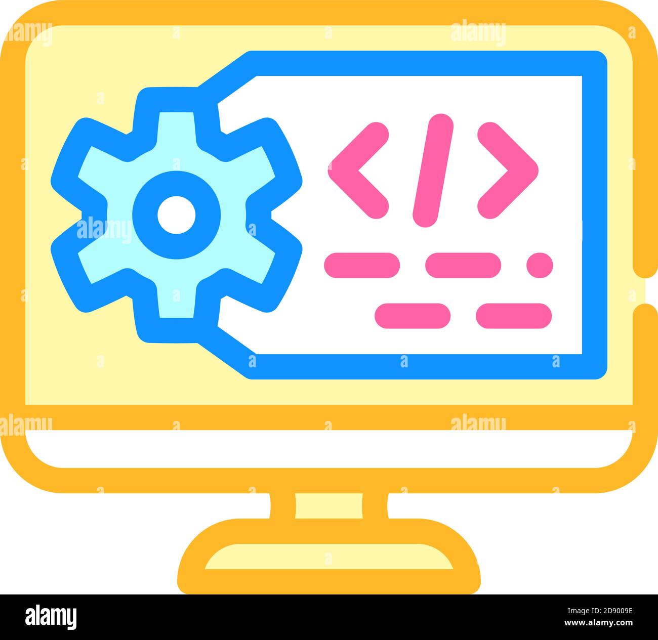working code computer screen color icon vector illustration Stock ...