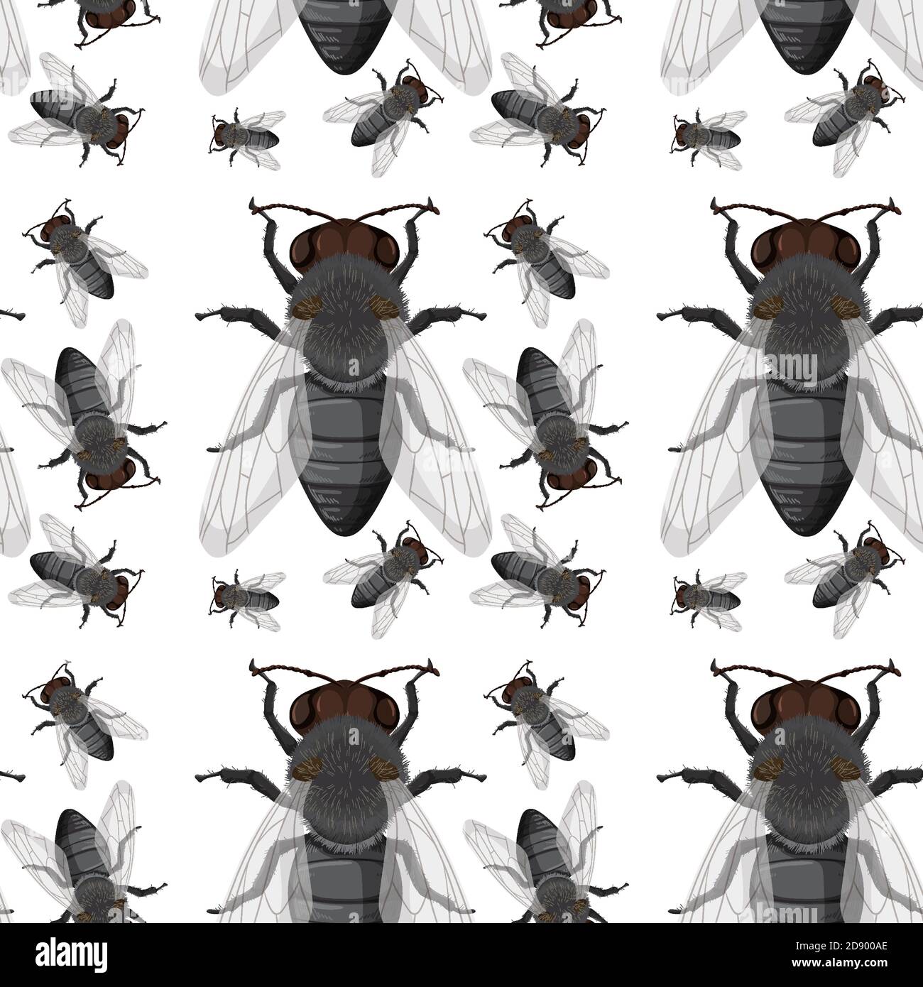Fly insect seamless background illustration Stock Vector Image & Art ...
