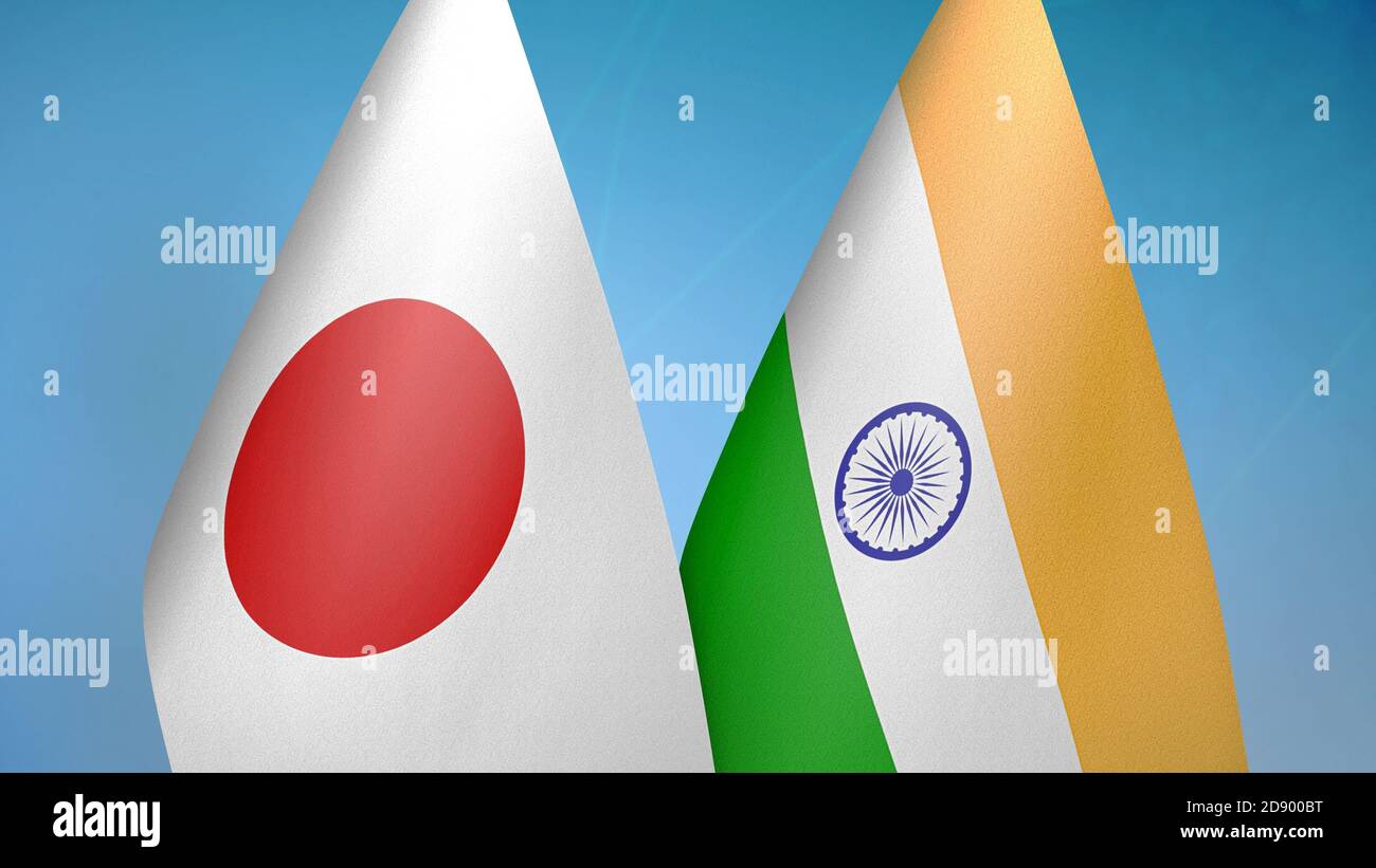 Japan and India two flags Stock Photo - Alamy