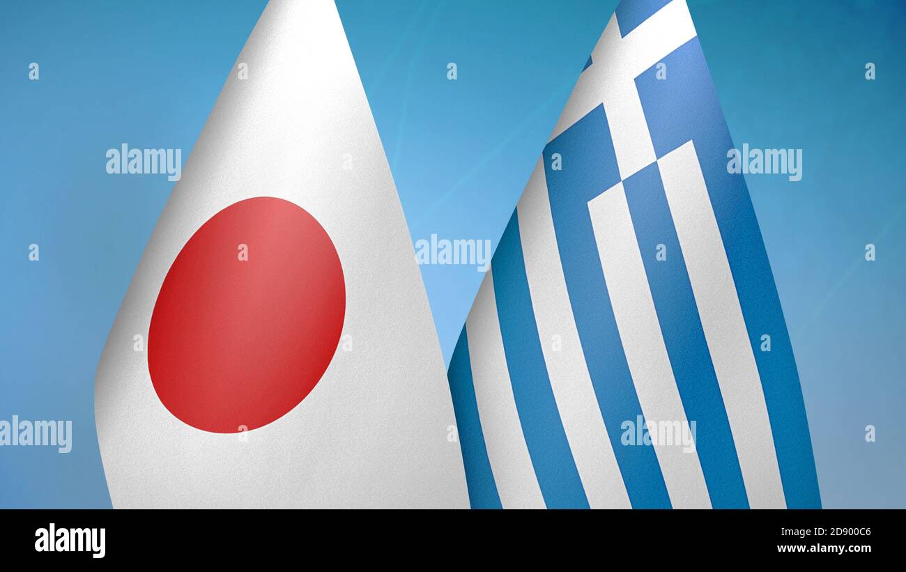 Flags japan greece 3d hi-res stock photography and images - Alamy