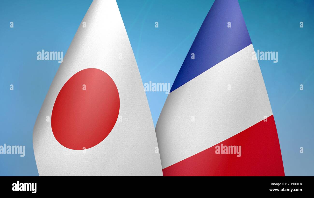 Japan and France two flags Stock Photo - Alamy
