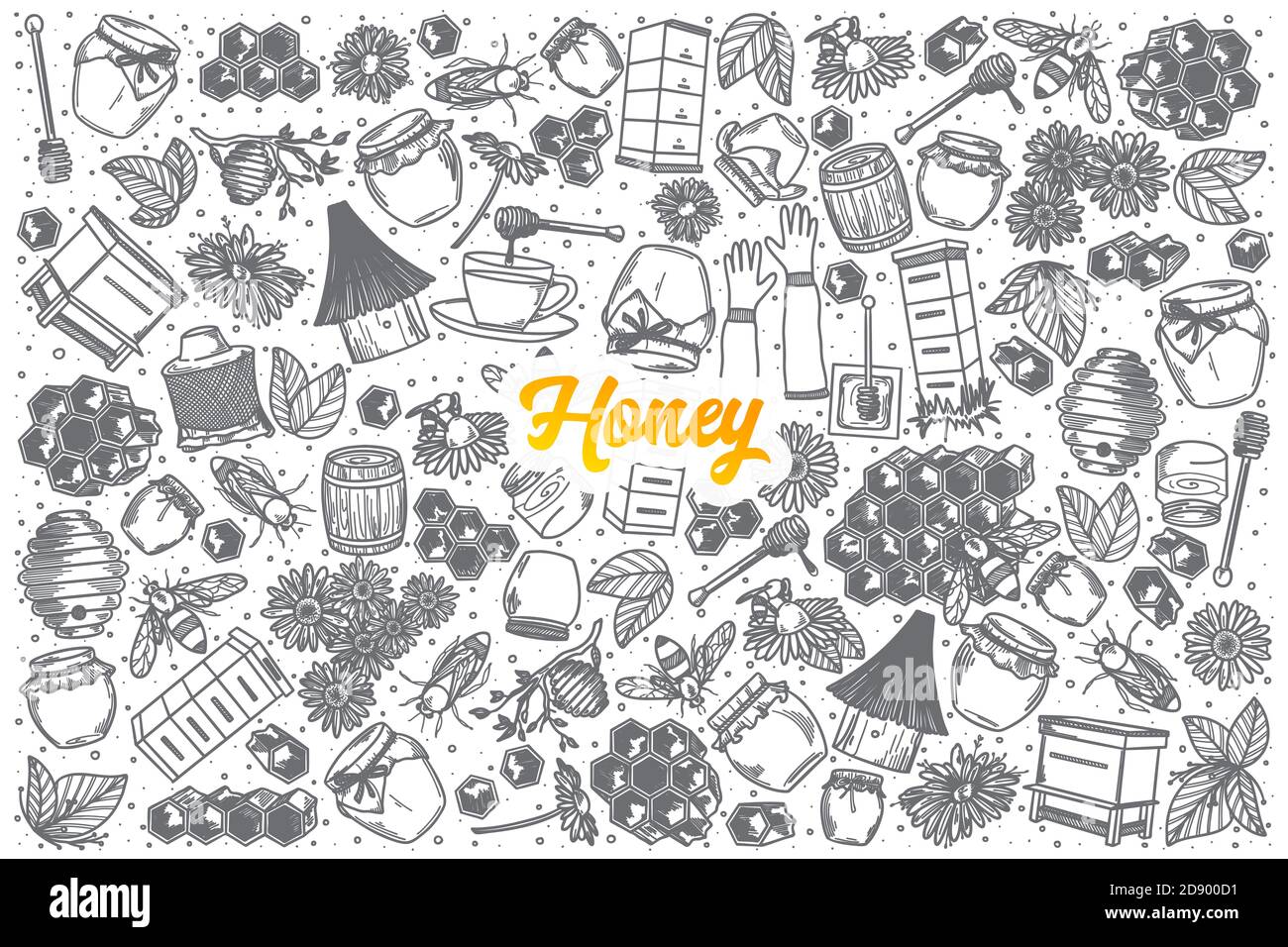 Sweet honey lettering background Cut Out Stock Images & Pictures - Alamy