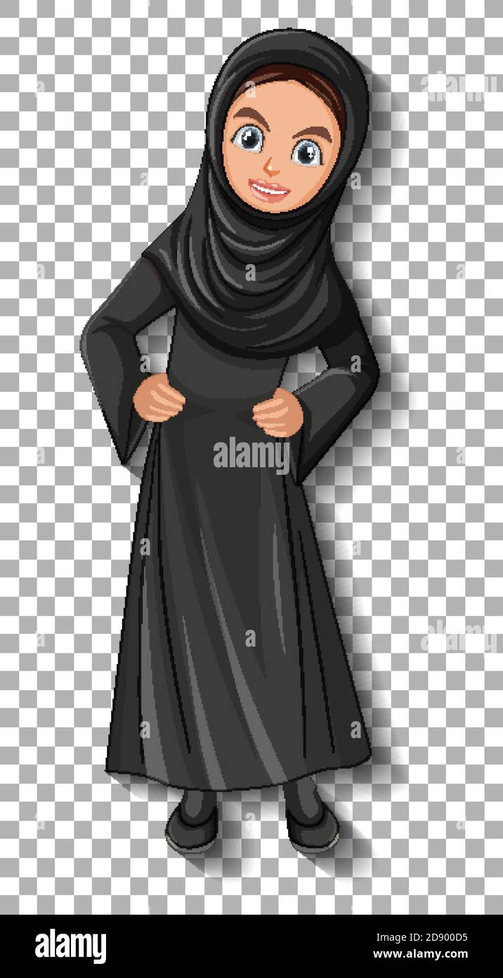 Beautiful arabic lady cartoon character illustration Stock Vector Image ...