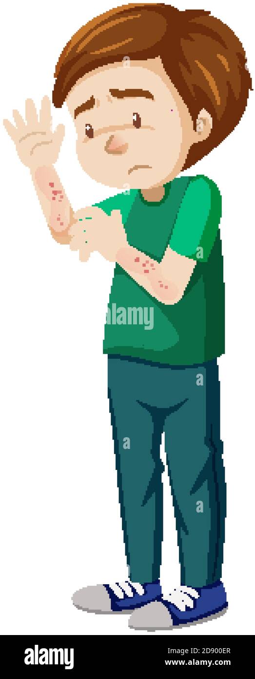 A man having skin rashes illustration Stock Vector Image & Art - Alamy