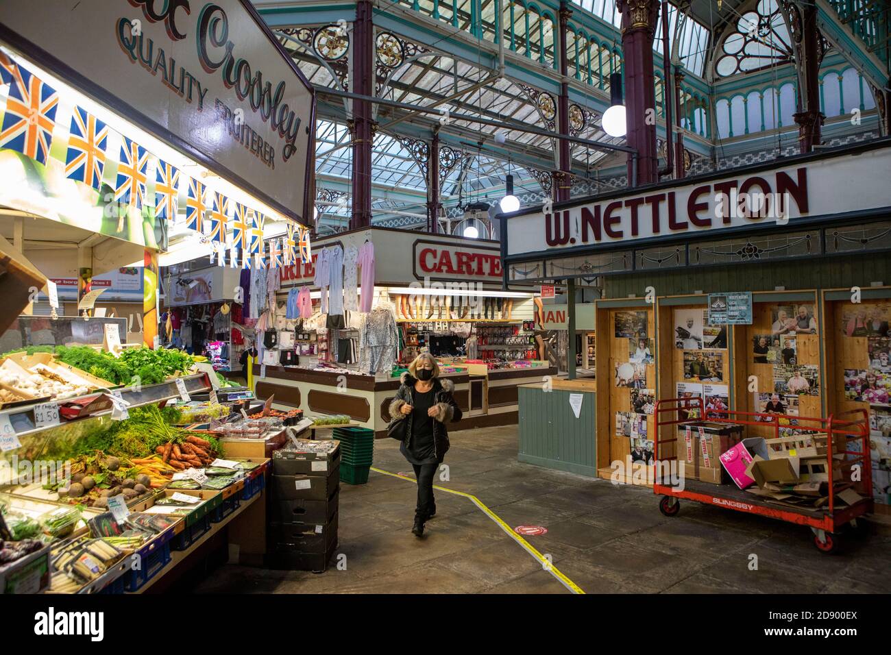 Halifax Borough Market, West Yorkshire, UK Stock Photo - Alamy