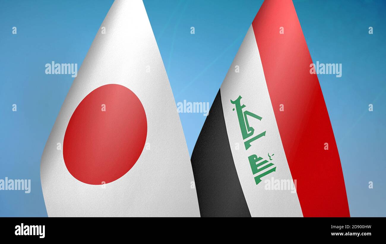 Japan and Iraq two flags Stock Photo - Alamy