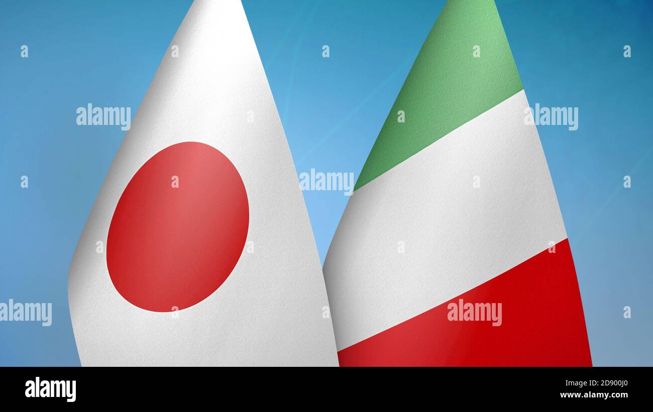Japan and Italy two flags Stock Photo - Alamy