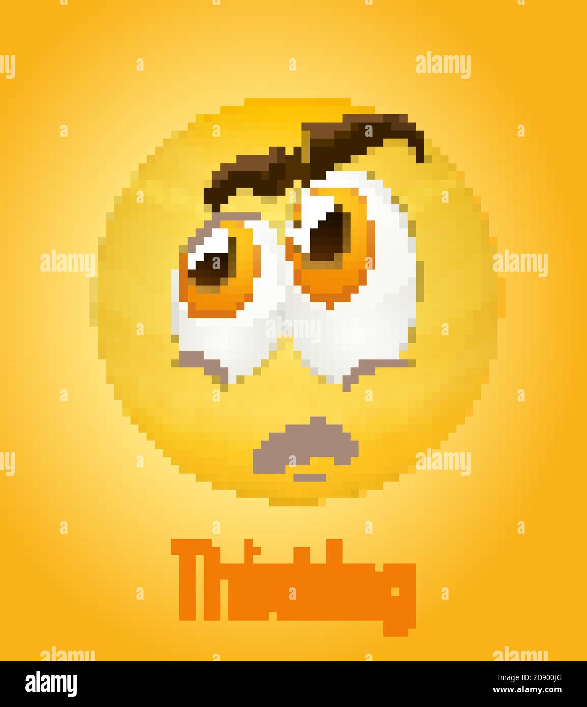 Thinking faces emoji with its description on yellow background ...