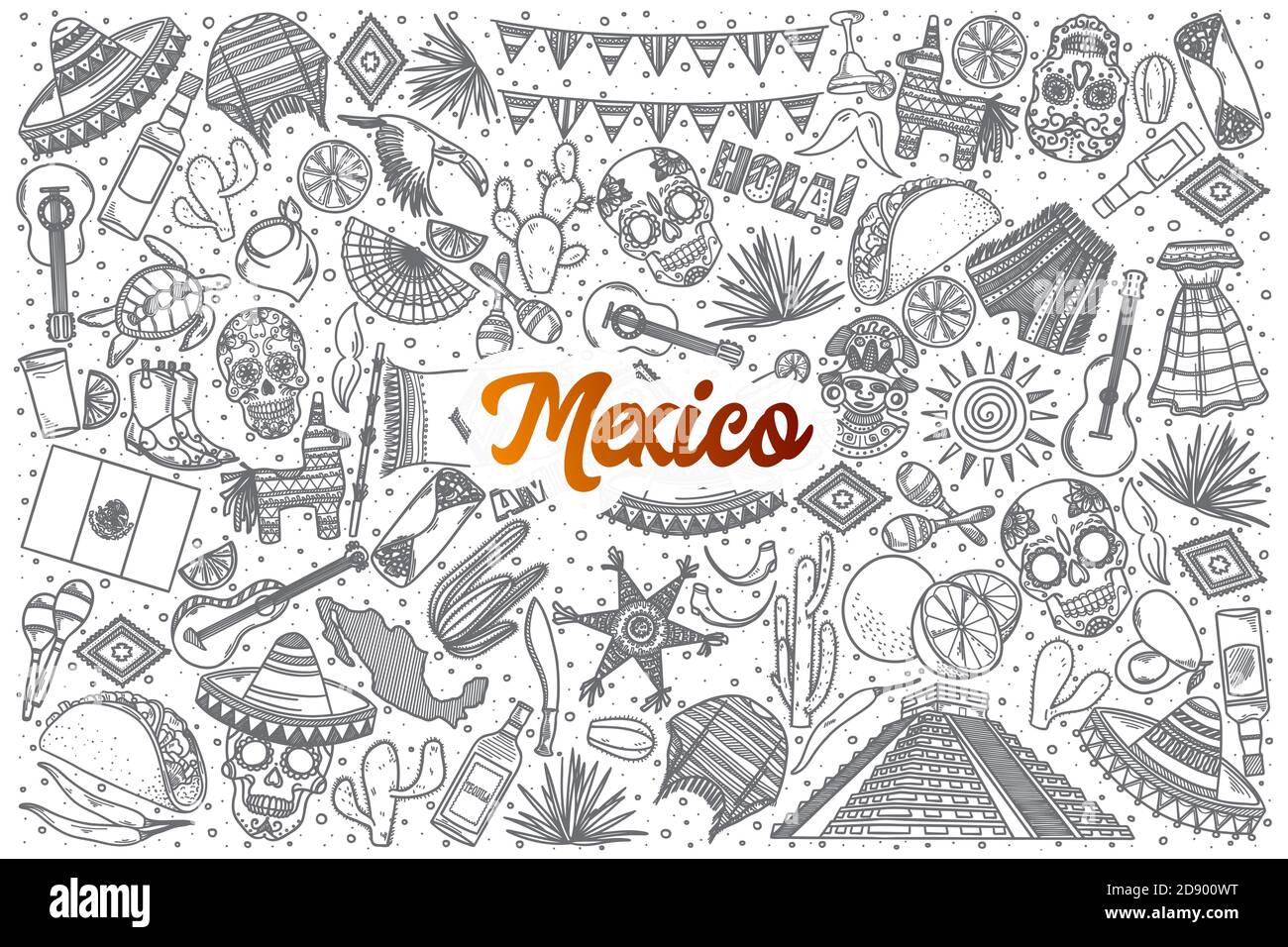 Hand drawn avocado in Cut Out Stock Images & Pictures - Alamy