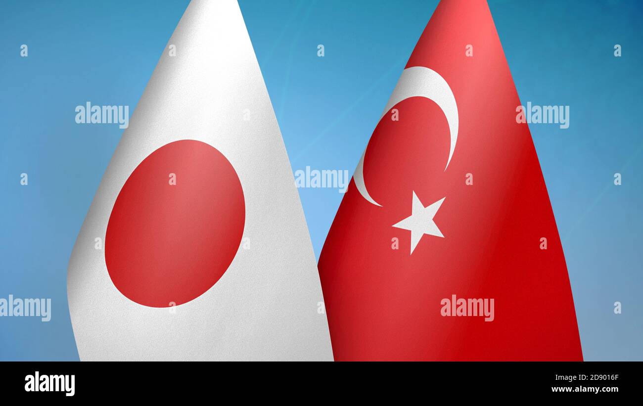 Japan and Turkey two flags Stock Photo - Alamy