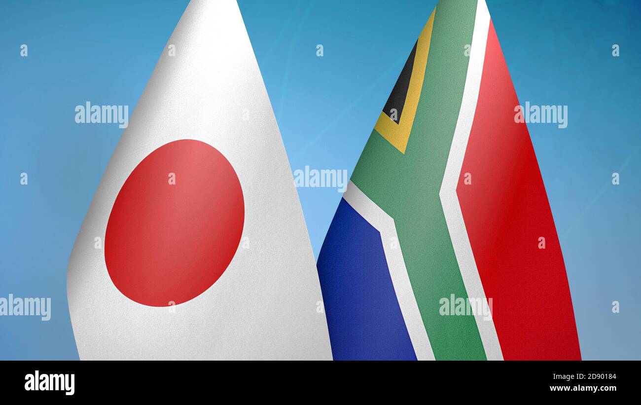 Japan and South Africa two flags Stock Photo - Alamy
