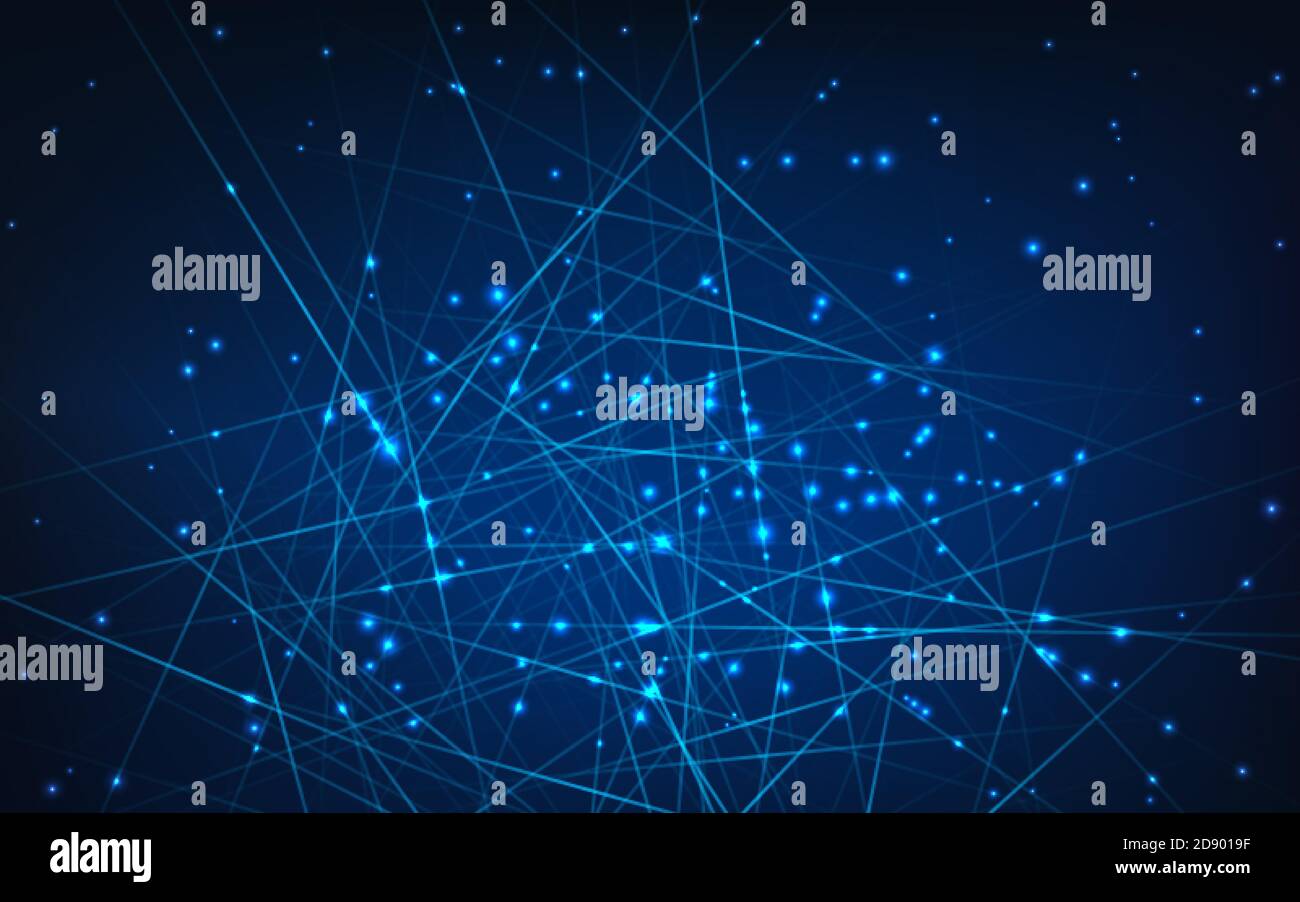 Neural Networks. AI. Artificial intelligence and deep learning concept. Lines and Nodes ...