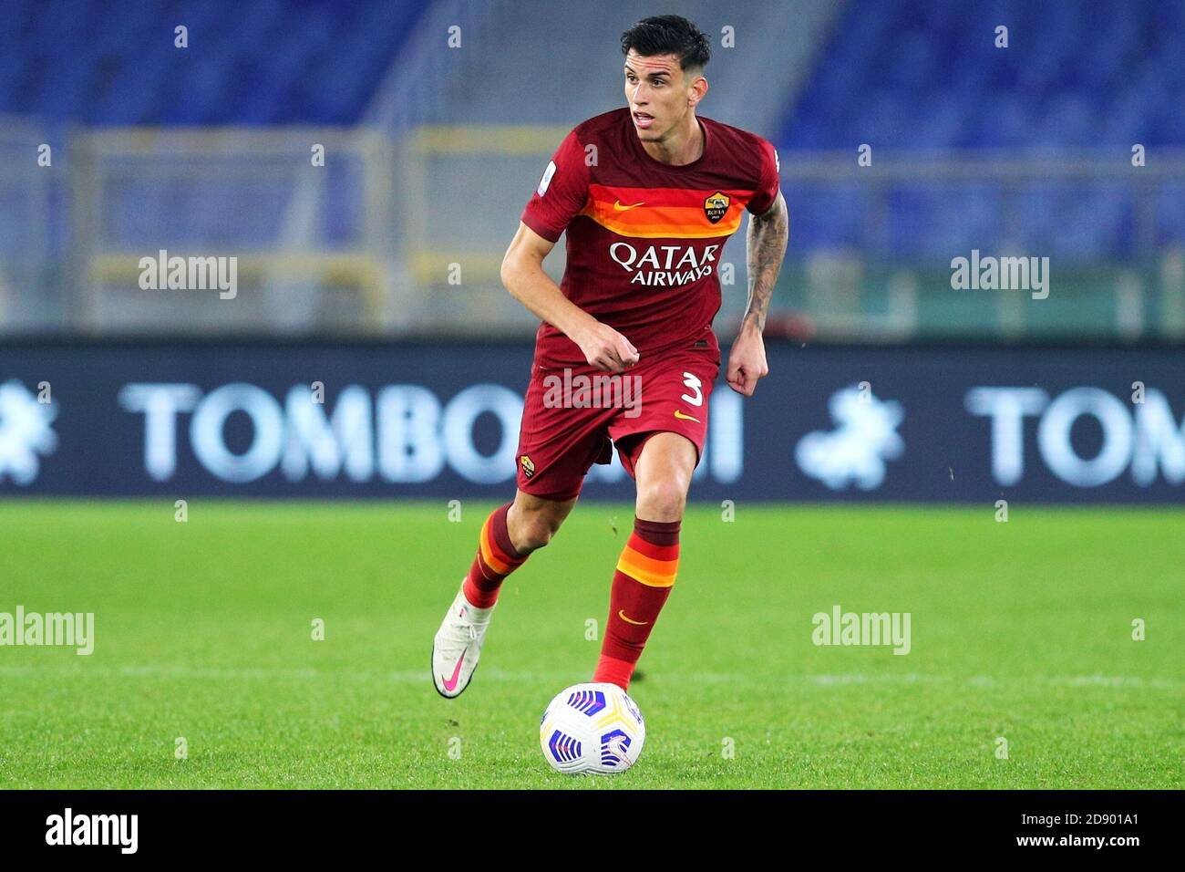 Roger Ibanez of Roma in action during the Italian championship Serie A ...