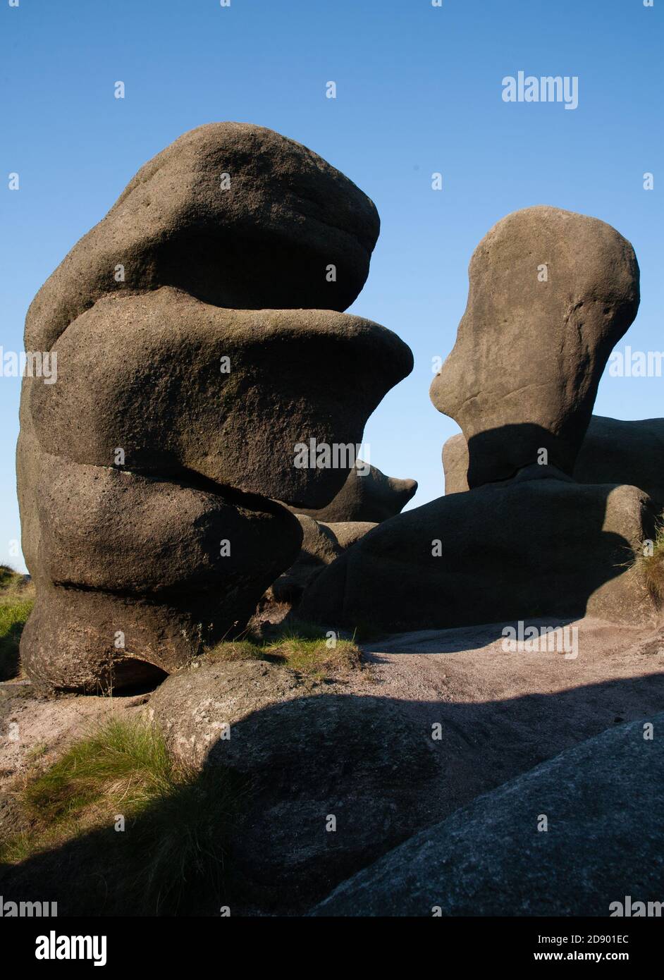 Sculptural rock formations at The Wool Packs on KInder Scout in the ...