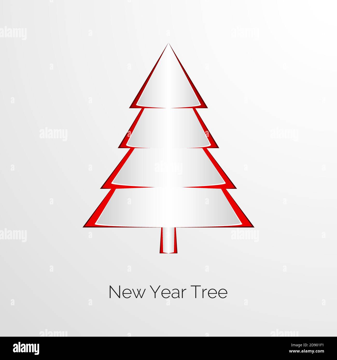 Paper New Year Tree. New Year Greeting Card Template. Origami ornament ...