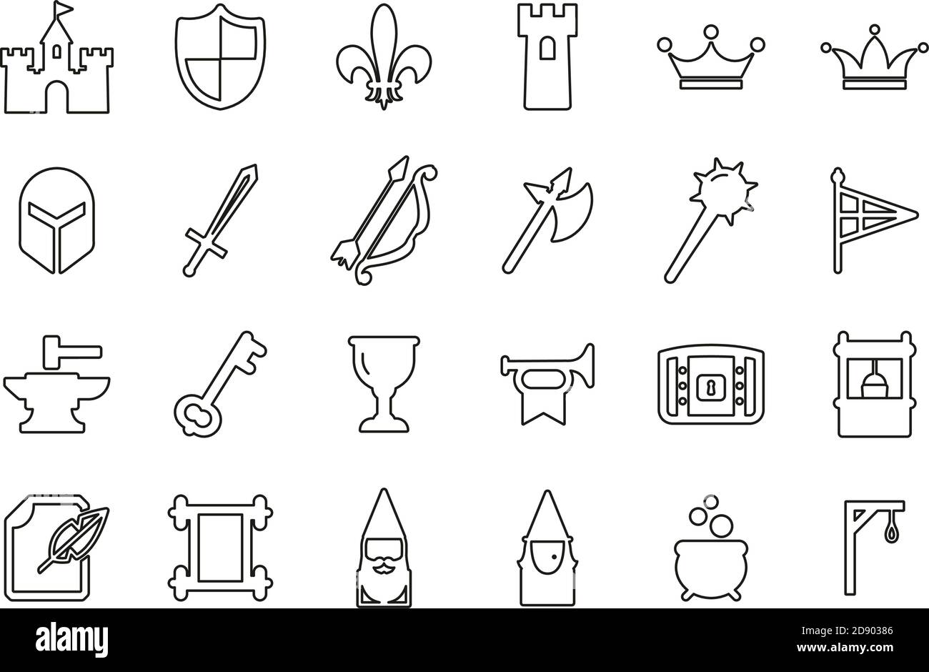 Medieval flag line icon Stock Vector Images - Alamy