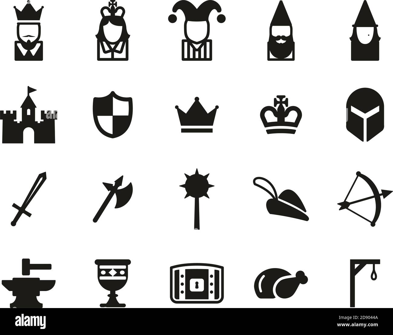 Medieval Time & Culture Icons Black & White Set Big Stock Vector Image & Art - Alamy