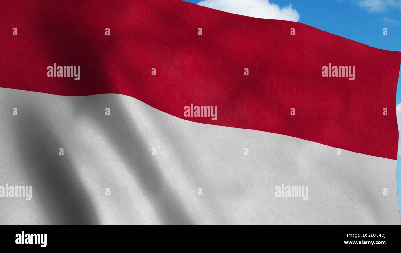 Flag monaco waving blue sky hi-res stock photography and images - Alamy