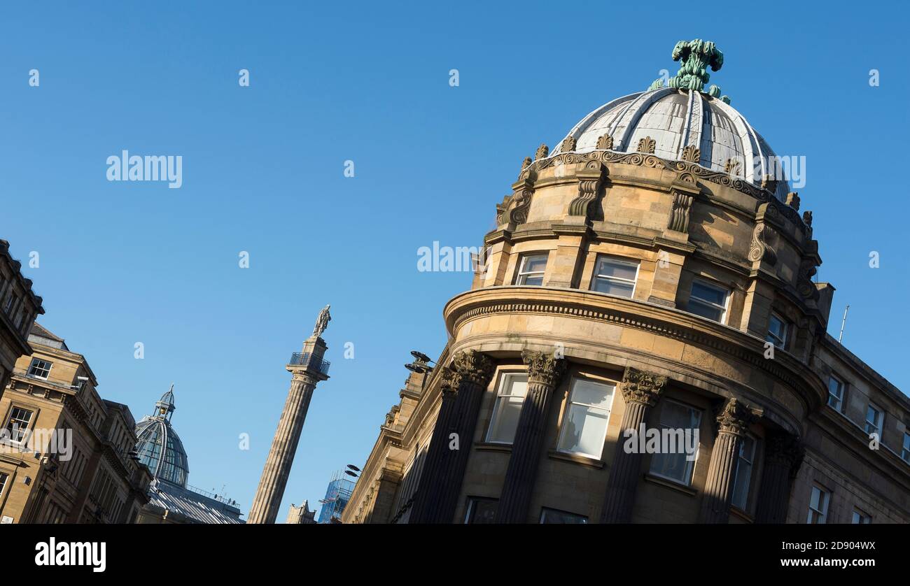 Central Exchange building and Grey's Monument in the centre of ...