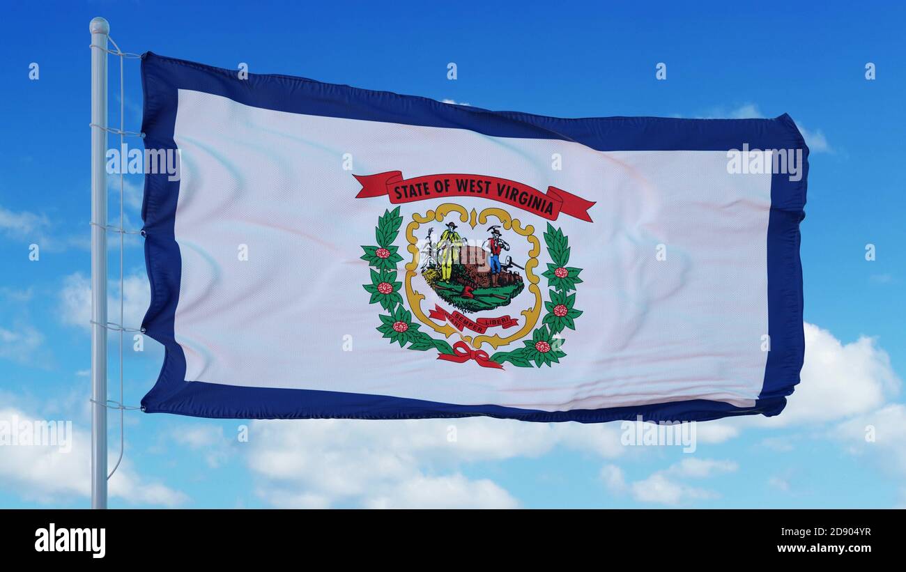 Virginia flag waving in slow hi-res stock photography and images - Alamy
