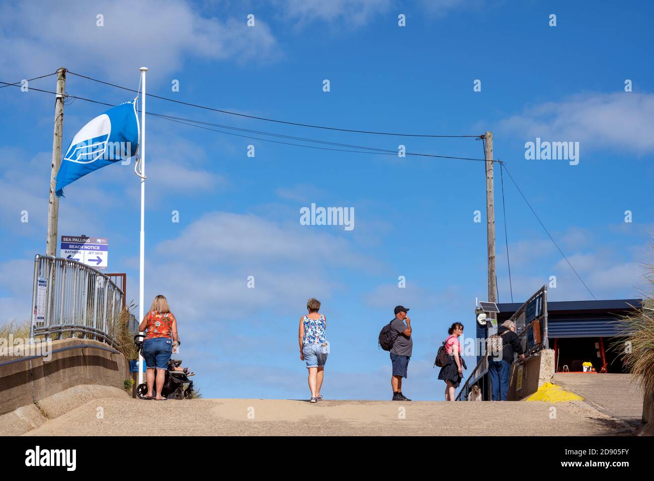 Blue Flag Sea Palling Norfolk UK Stock Photo - Alamy