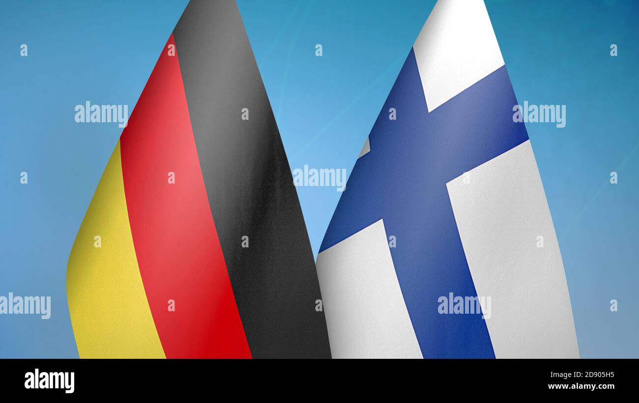 Germany and Finland two flags Stock Photo - Alamy