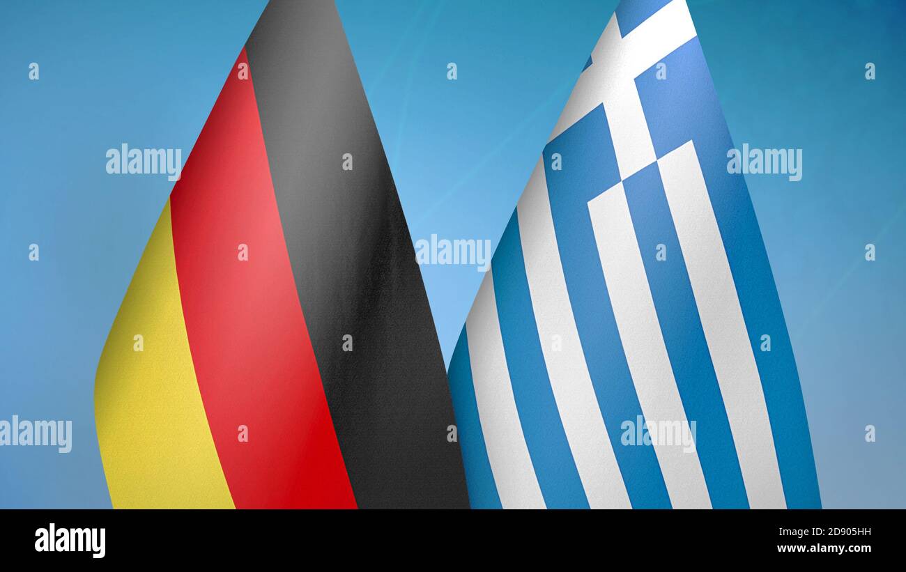 Germany and Greece two flags Stock Photo - Alamy
