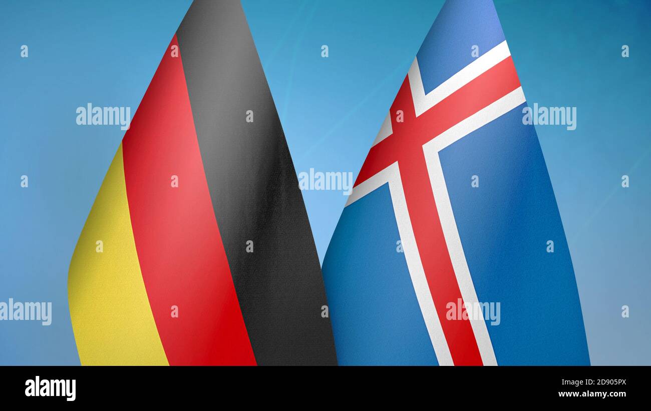 Germany and Iceland two flags Stock Photo - Alamy