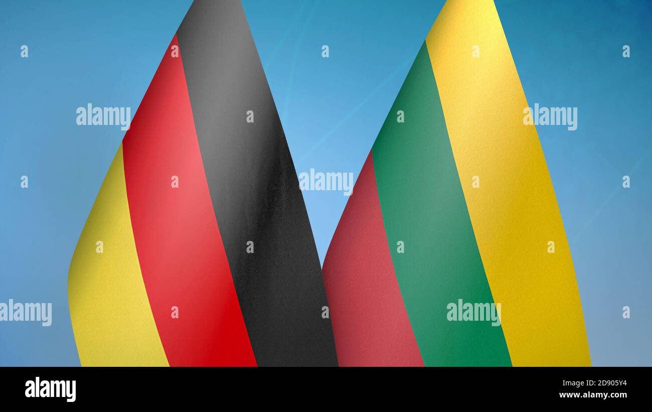 Germany and Lithuania two flags Stock Photo - Alamy