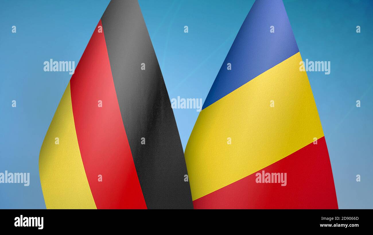 Germany and Romania two flags Stock Photo - Alamy