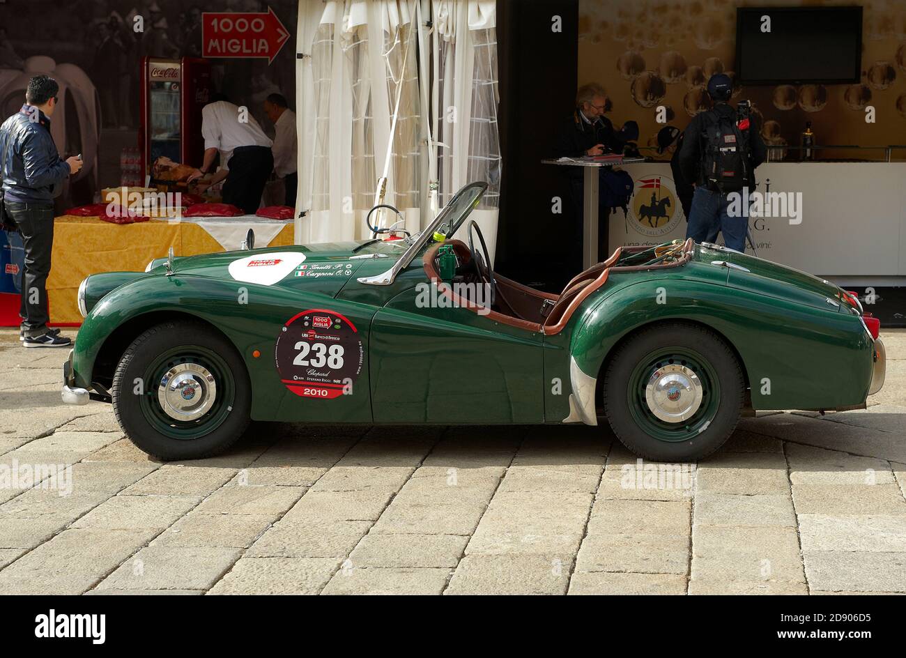 BRESCIA,ITALY - a Triumph TR2 of 1954 at the puncing of Mille Miglia ...