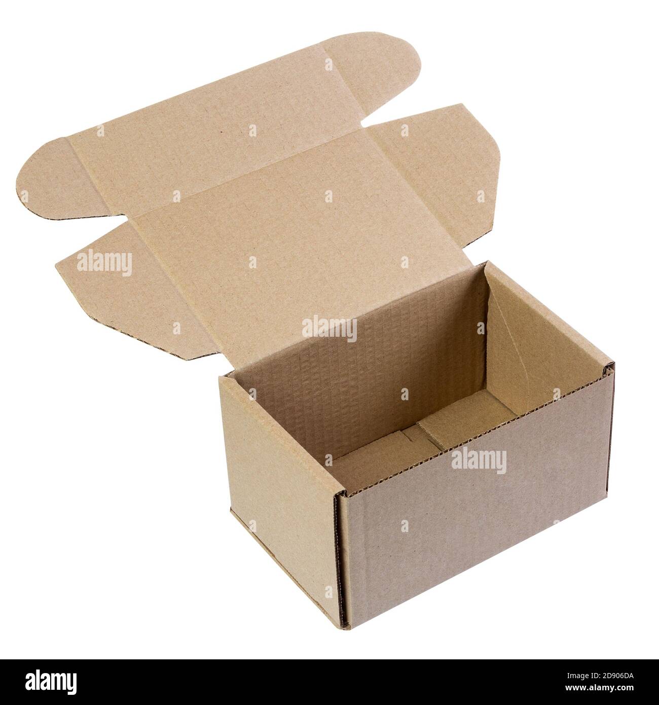 Open carton box isolated on white background Stock Photo - Alamy