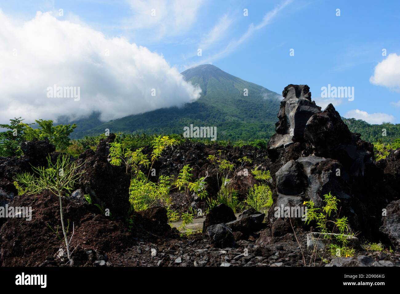 Gamalama volcano on Ternate island, North-Moluccas, Indonesia Stock ...