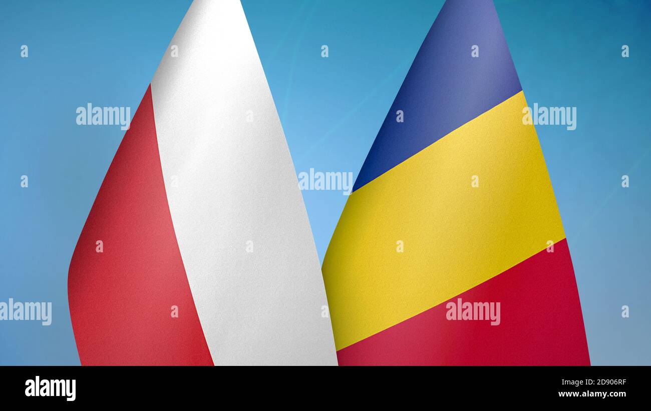 Poland and Chad two flags Stock Photo - Alamy