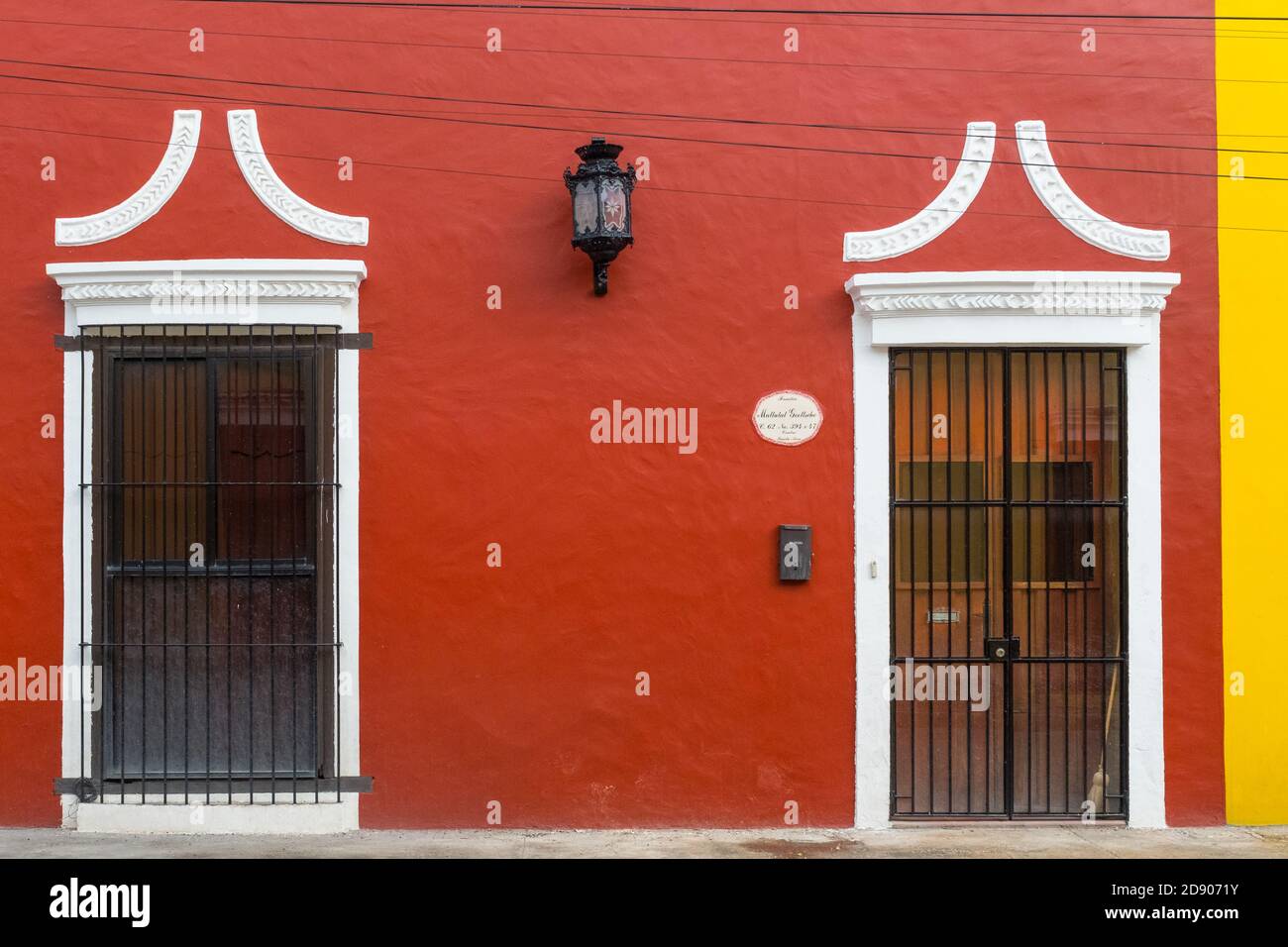 Colonial style facade of a house in Merida old city center , Merida ...