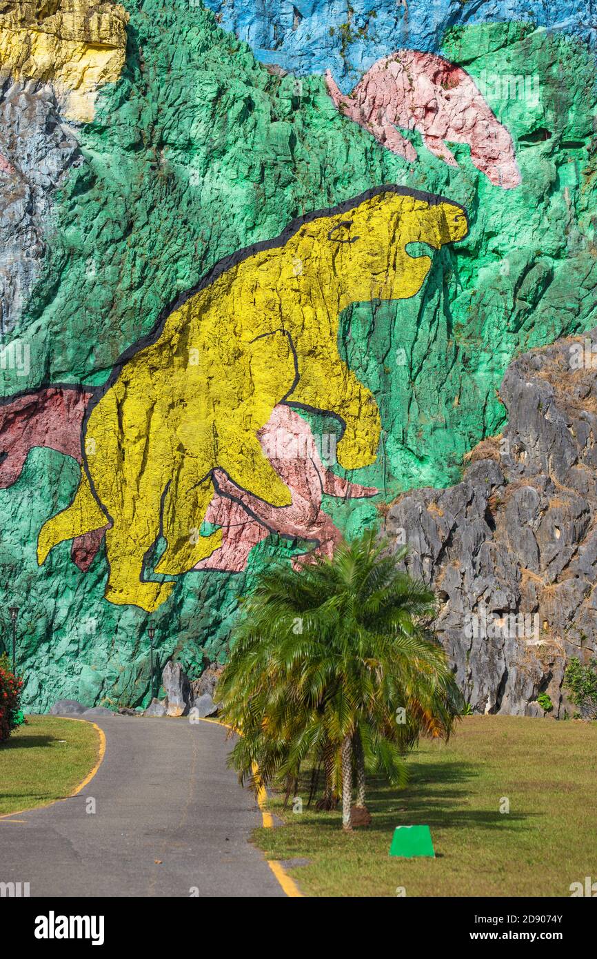 Cuba, Pinar del Río Province, Vinales, Mural de la Prehistoria Stock ...