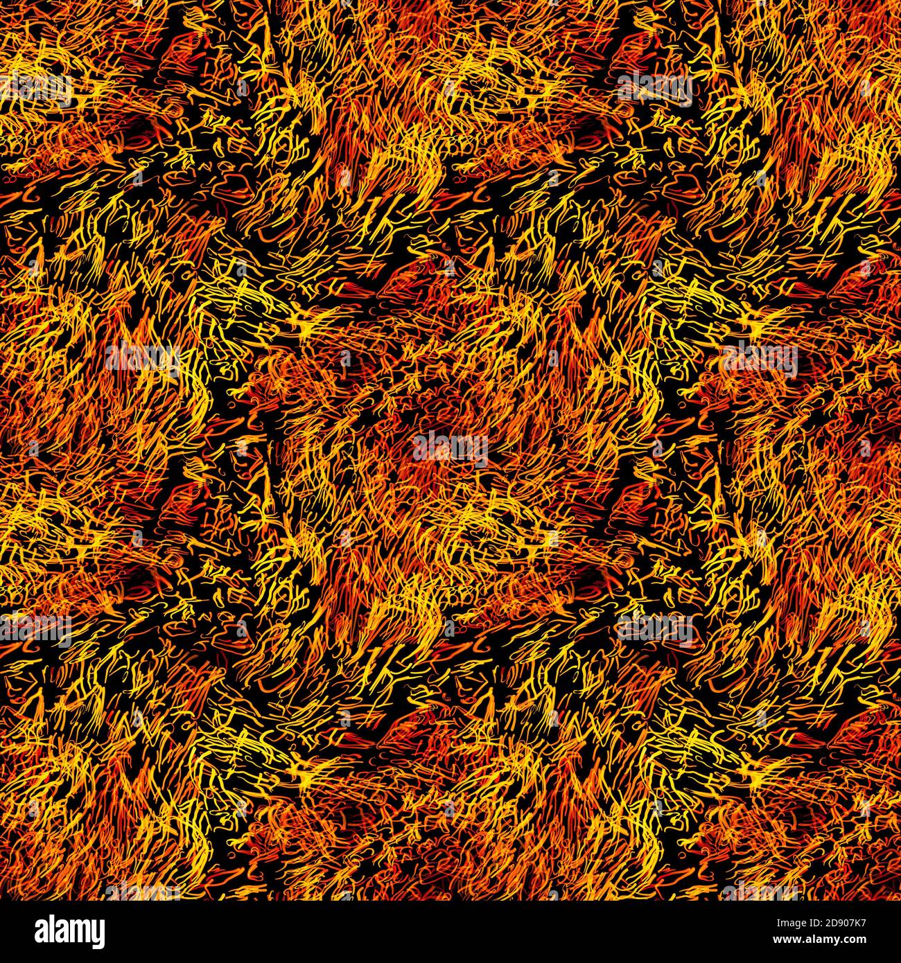 Seamless abstract pattern with color yellow and red lines on black ...